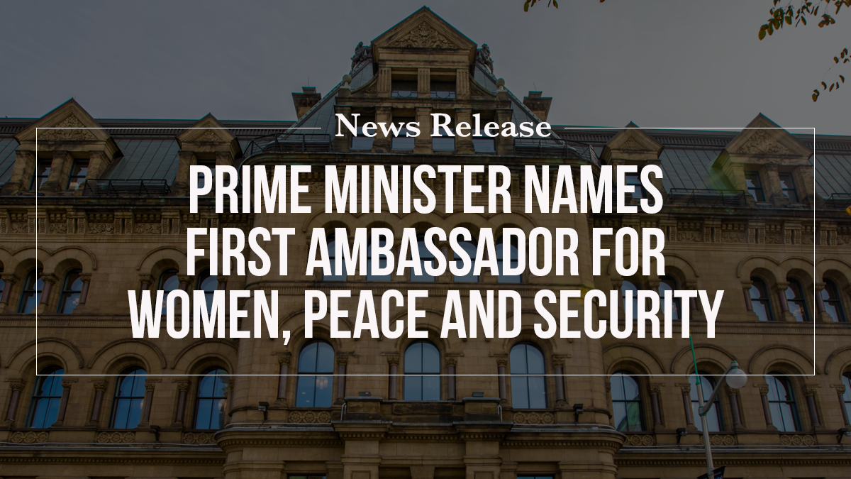 Prime Minister names first Ambassador for Women, Peace and Security ...