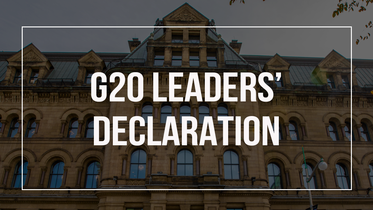 G20 Leaders’ Declaration | Prime Minister of Canada