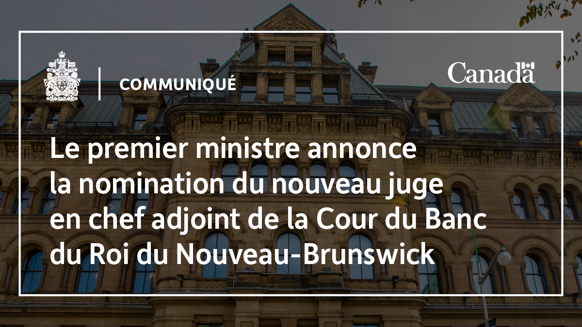 Le premier ministre annonce la nomination du nouveau juge en chef ...