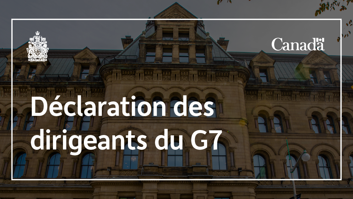 Déclaration des dirigeants du G7 | Premier ministre du Canada