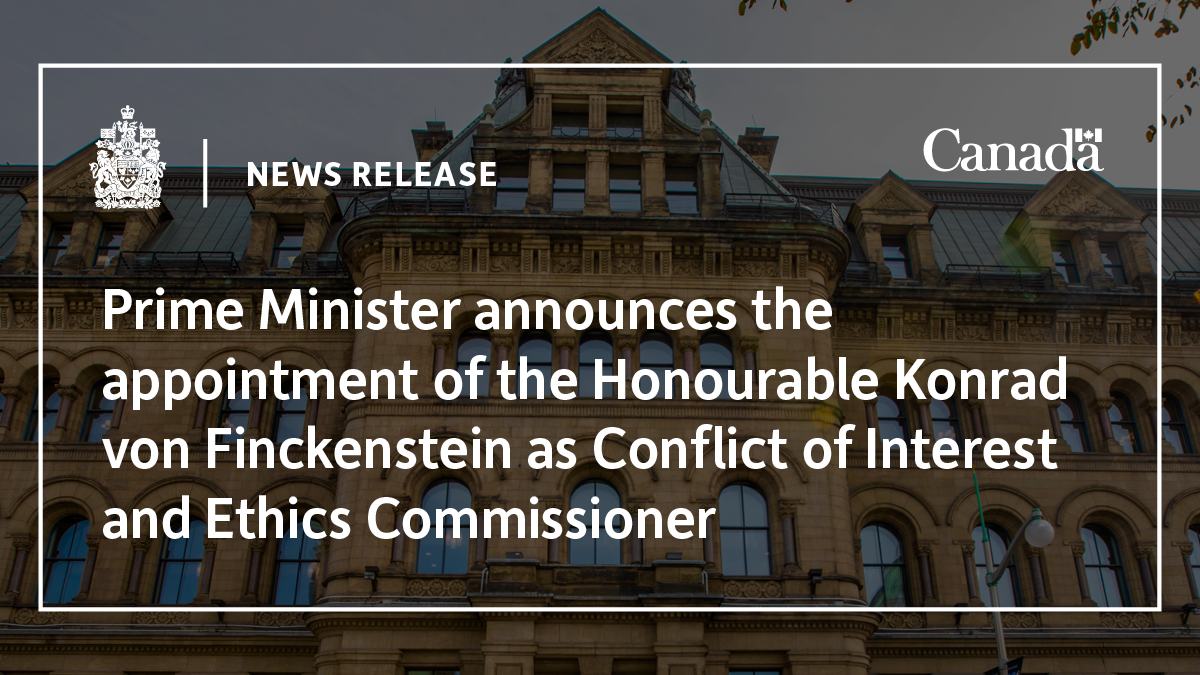 Prime Minister announces the appointment of the Honourable Konrad von ...