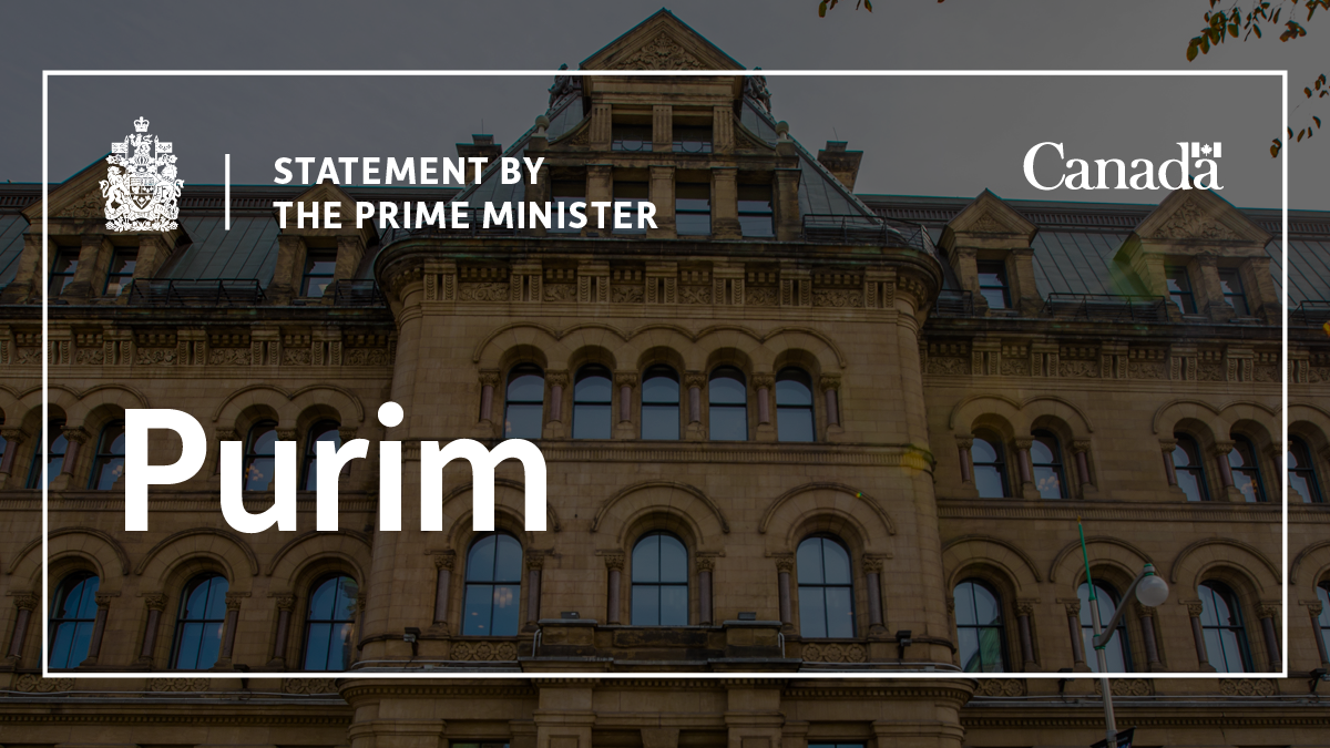 Statement by the Prime Minister on Purim | Prime Minister of Canada