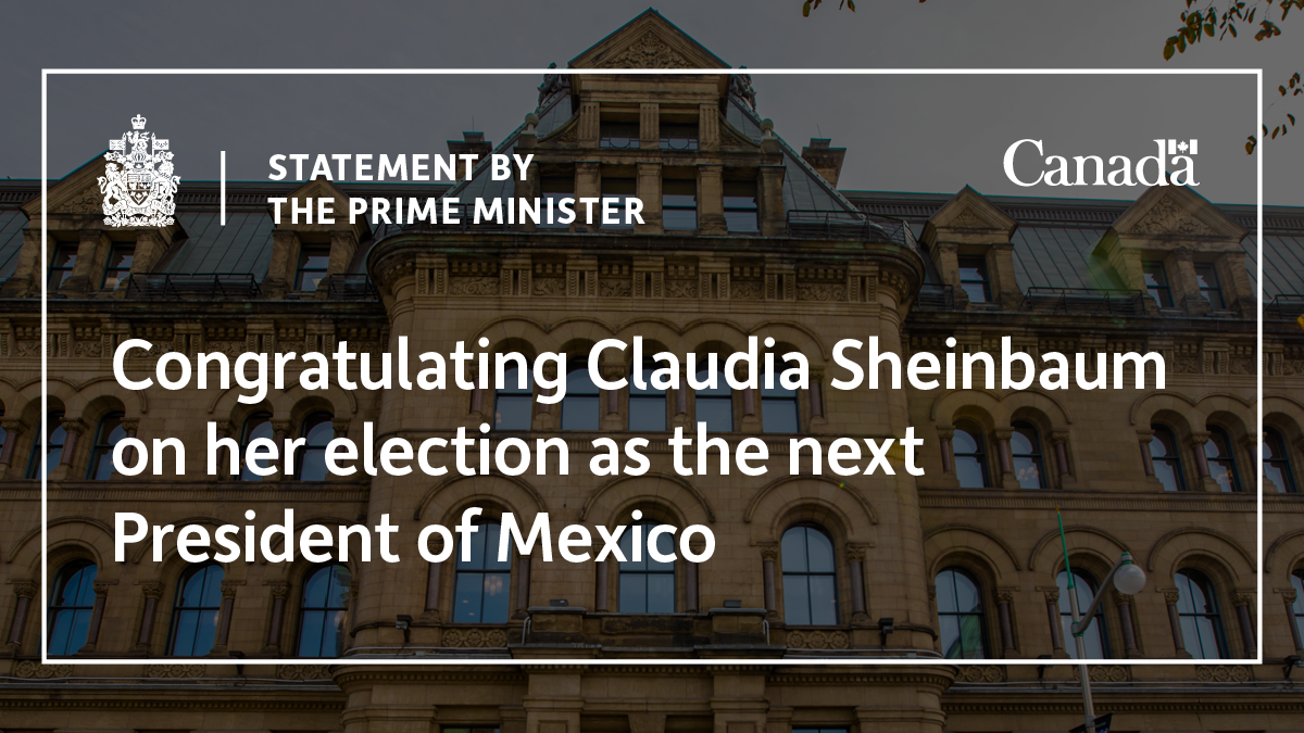 Déclaration du premier ministre félicitant Claudia Sheinbaum pour son ...