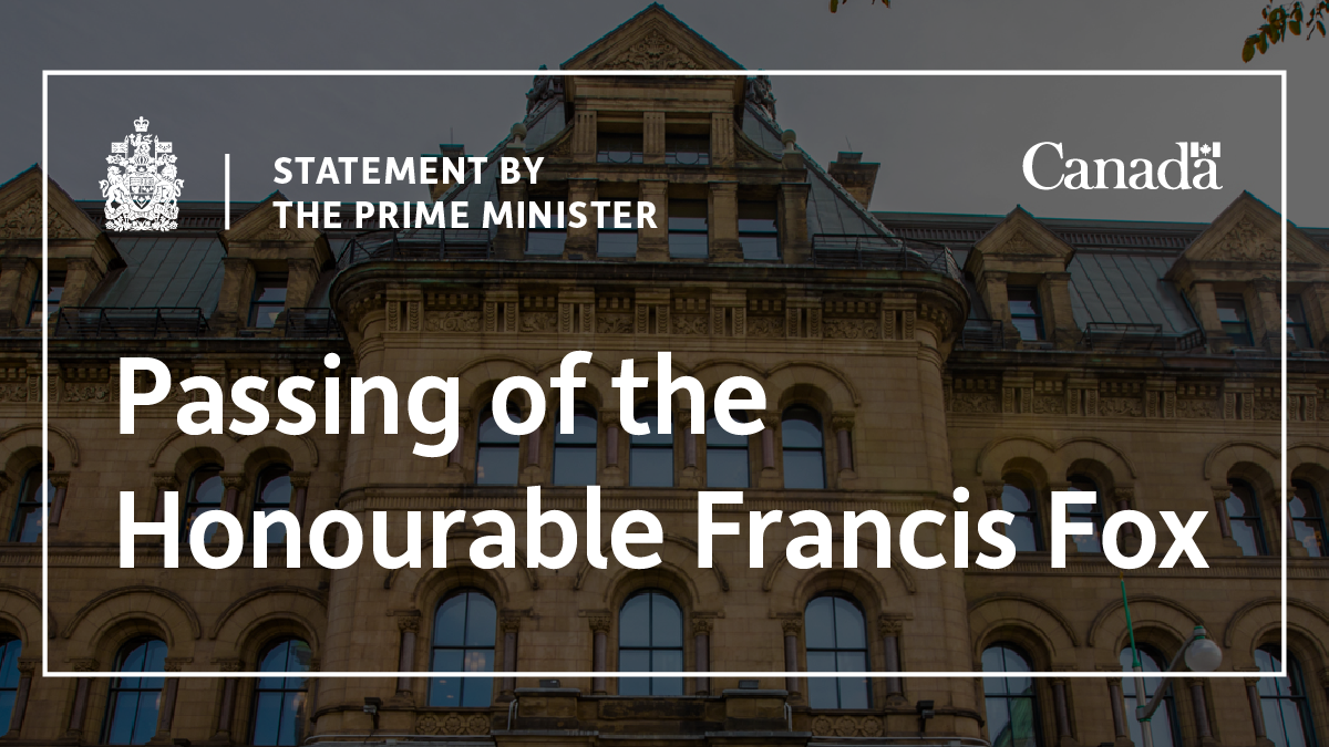 Statement by the Prime Minister on the passing of the Honourable ...