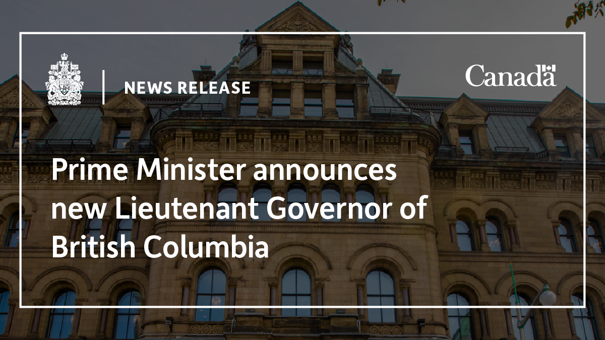 Prime Minister announces new Lieutenant Governor of British Columbia ...
