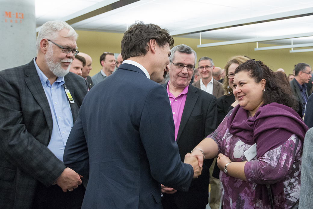 Prime Minister Justin Trudeau attends a reception at the Department of ...