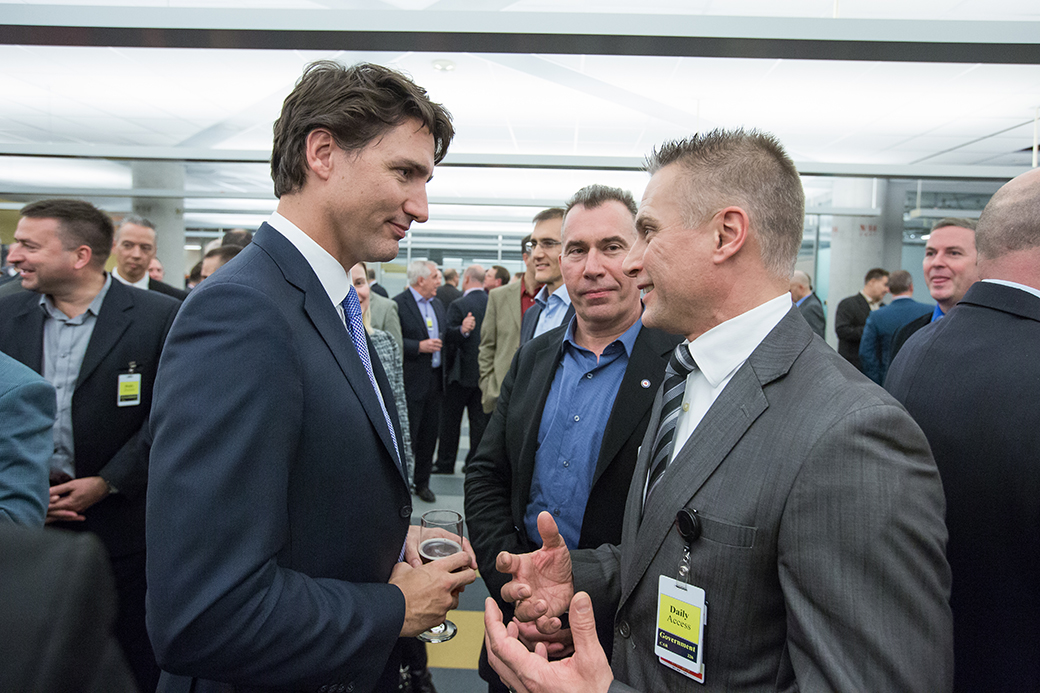 Prime Minister Justin Trudeau attends a reception at the Department of ...