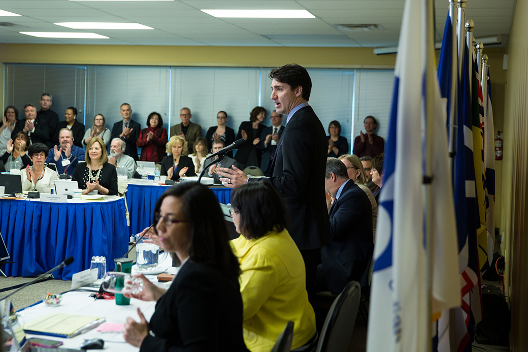 Prime Minister Justin Trudeau speaks to the Canadian Teachers ...