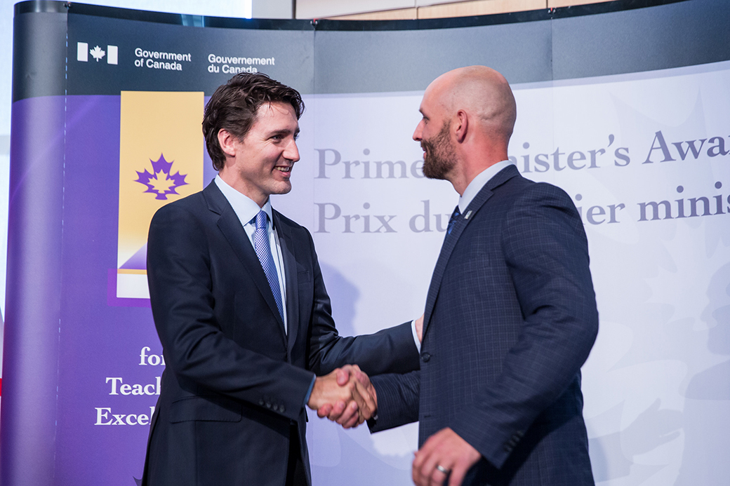 Prime Minister Justin Trudeau presents the Prime Minister's Awards for ...