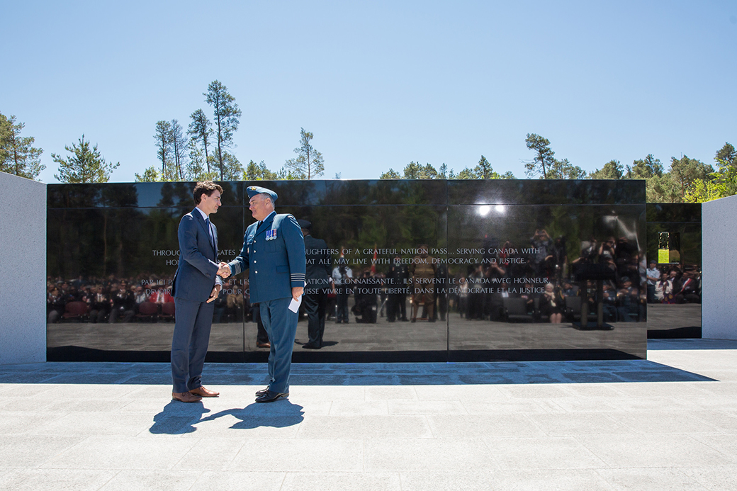 Prime Minister Justin Trudeau takes part in the ceremony celebrating ...