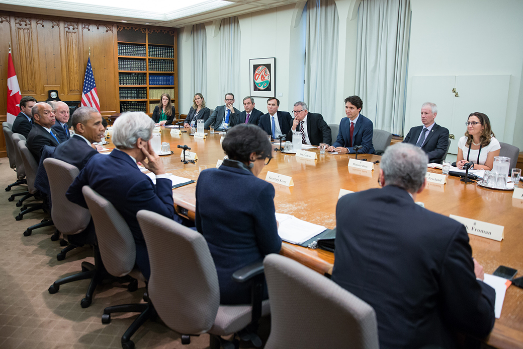 Prime Minister Justin Trudeau holds a bilateral meeting with President ...