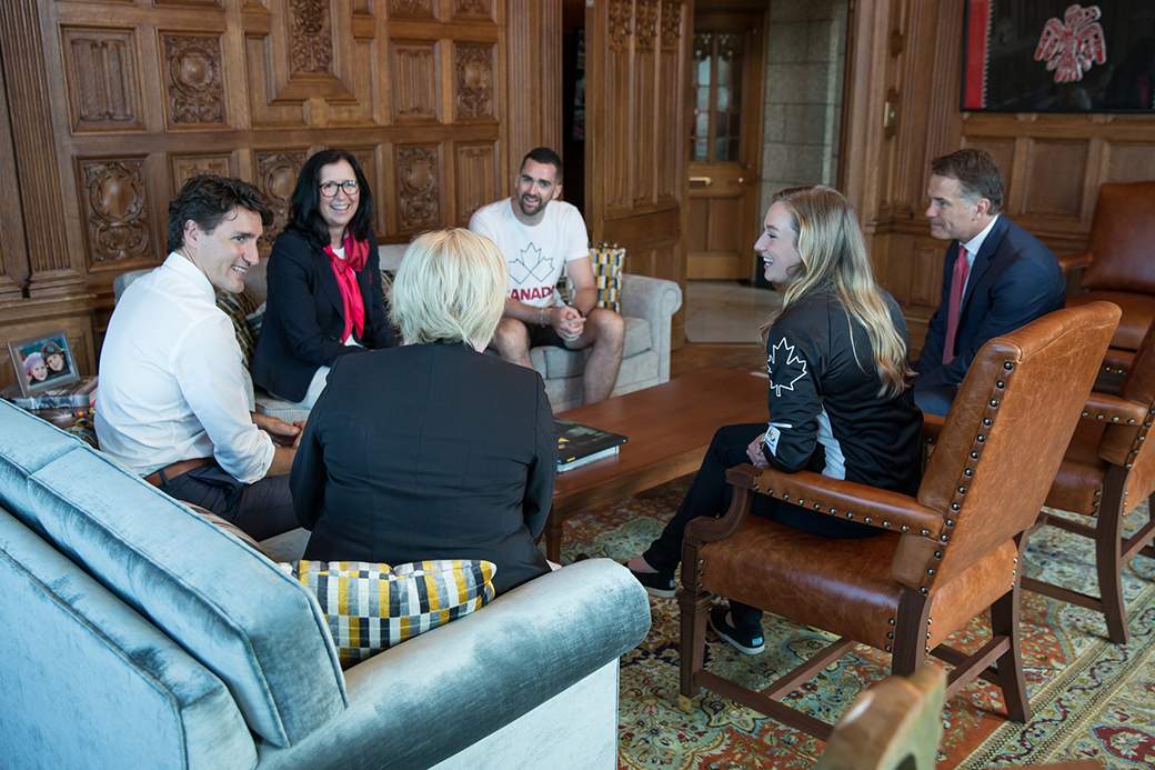 Prime Minister Justin Trudeau announces Rosie MacLennan as Canada's ...
