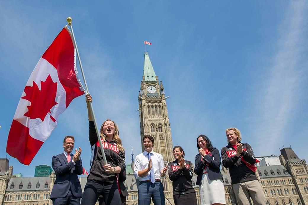 Prime Minister Justin Trudeau announces Rosie MacLennan as Canada's ...