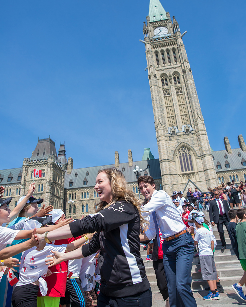 Prime Minister Justin Trudeau announces Rosie MacLennan as Canada's ...