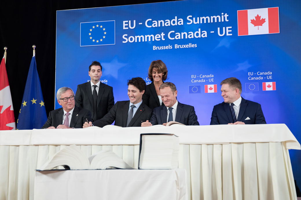 Prime Minister Justin Trudeau participates in the EU-Canada Leaders ...
