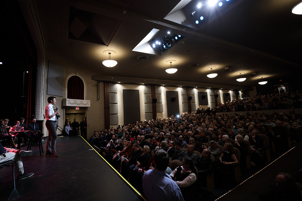 Prime Minister Justin Trudeau participates in a town hall Q&A in ...