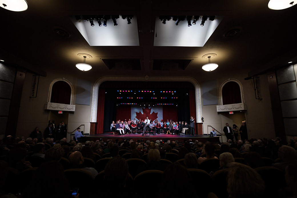 Prime Minister Justin Trudeau participates in a town hall Q&A in ...