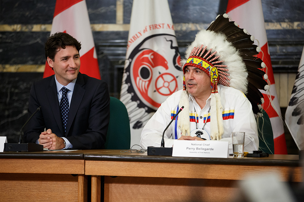 Prime Minister Justin Trudeau participates in the signing of the ...