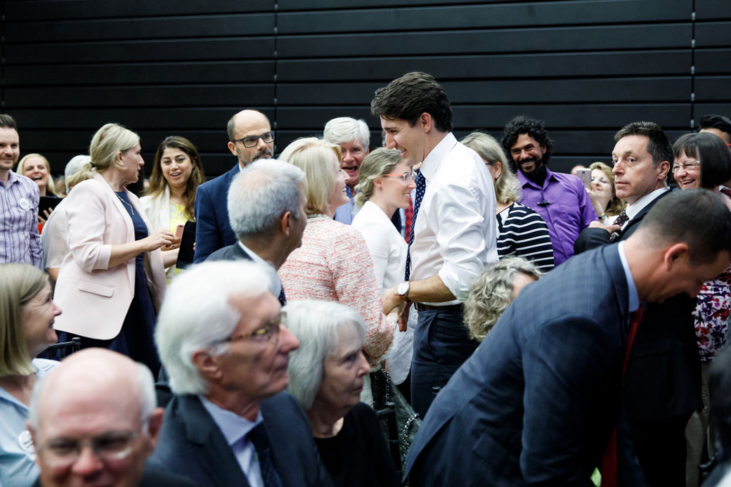 Prime Minister Justin Trudeau takes part in a town hall in Toronto