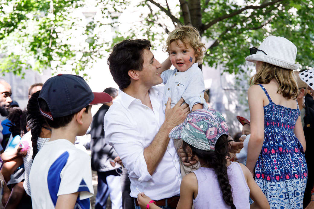 Prime Minister Justin Trudeau and Sophie Grégoire Trudeau celebrate ...