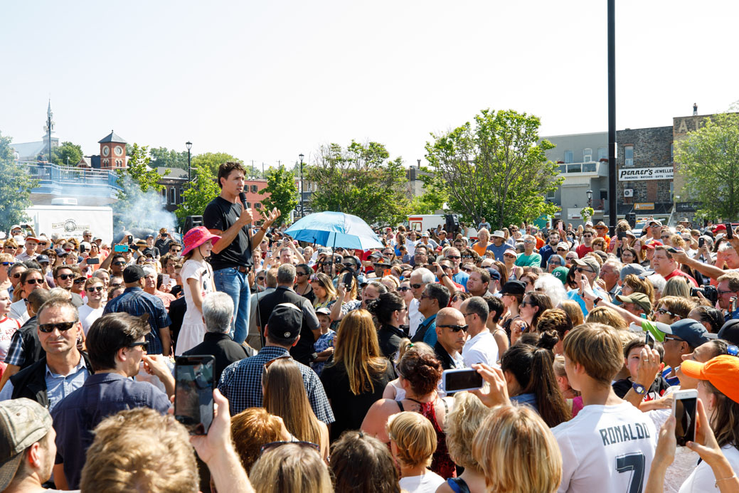 Prime Minister Justin Trudeau and MP Bob Nault take part in a community ...