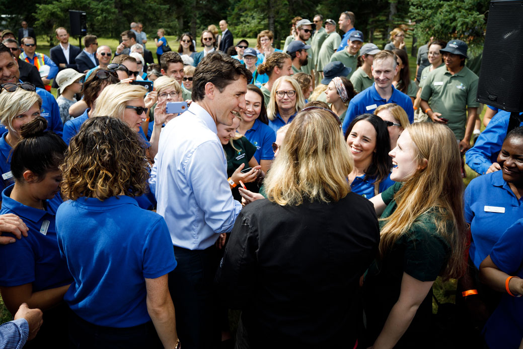Prime Minister Justin Trudeau takes part in an announcement regarding ...