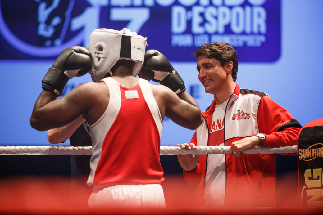 Prime Minister Justin Trudeau attends the “12 Rounds d’Espoir pour les ...