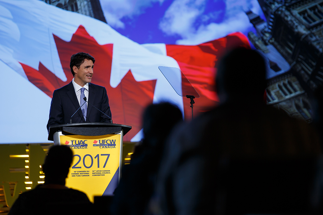 Prime Minister Justin Trudeau attends the United Food and Commercial ...