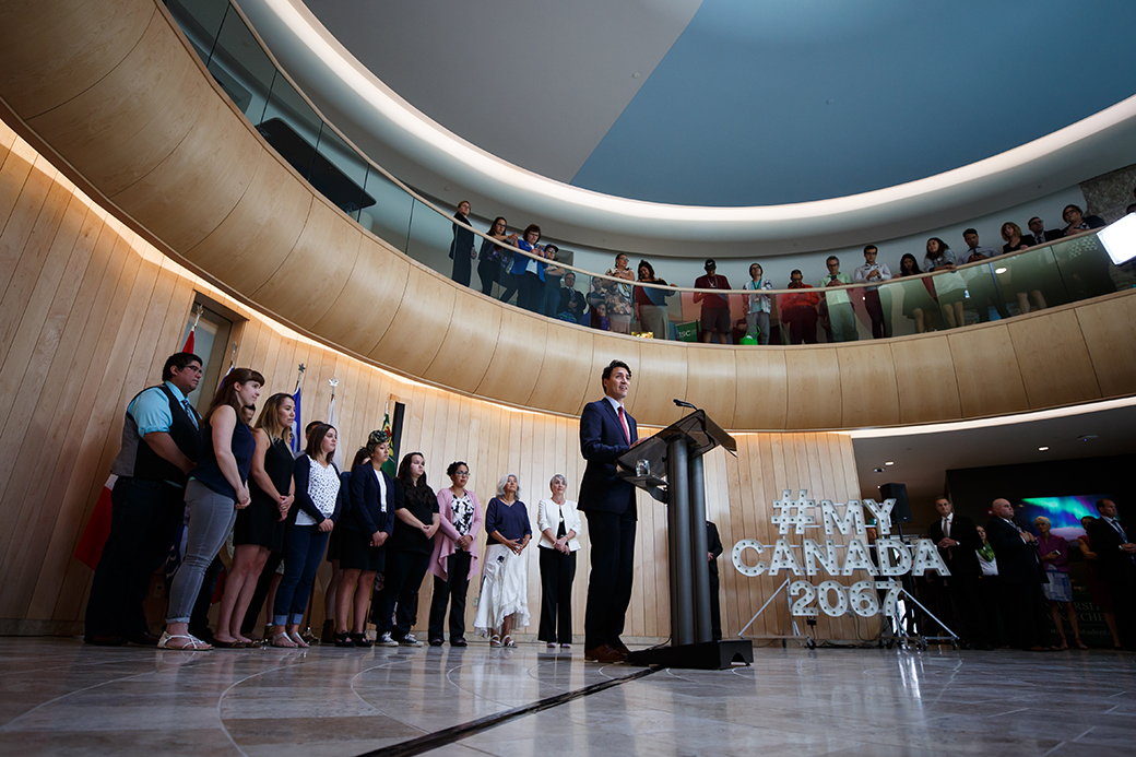 Prime Minister Justin Trudeau, Minister Patricia A. Hadju and Minister ...