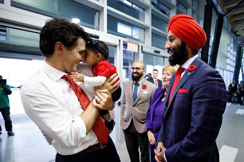 Prime Minister Justin Trudeau meets with families and staff at the Gore ...
