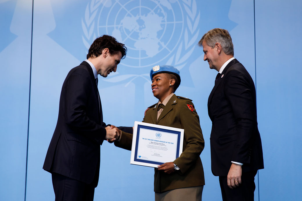 Prime Minister Justin Trudeau attends the 2017 UN Peacekeeping Defence ...