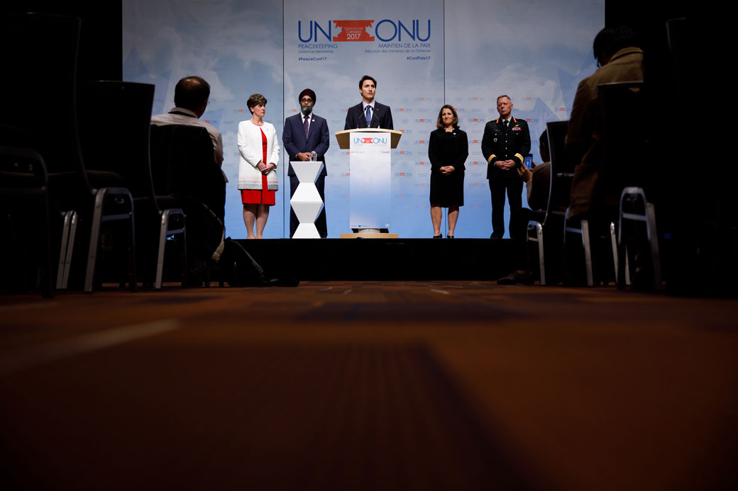 Prime Minister Justin Trudeau attends the 2017 UN Peacekeeping Defence ...