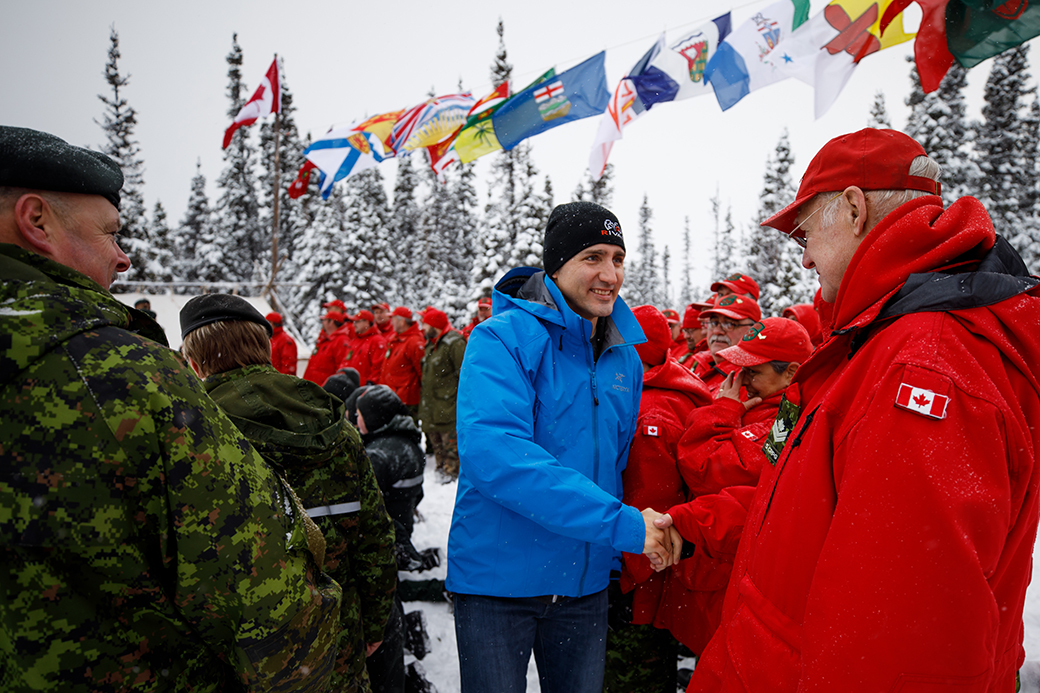 Prime Minister Justin Trudeau attends a training session with the ...