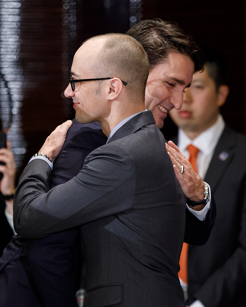 Prime Minister Justin Trudeau takes part in a roundtable with Canadian ...