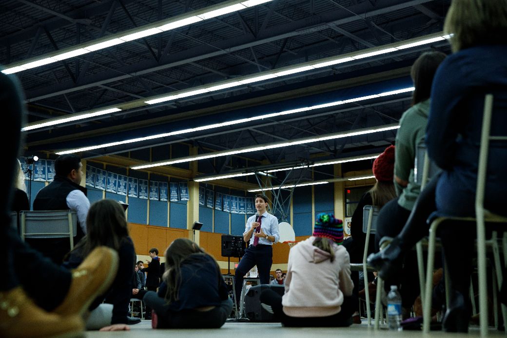 Prime Minister Justin Trudeau and MP Darrell Samson answer questions ...
