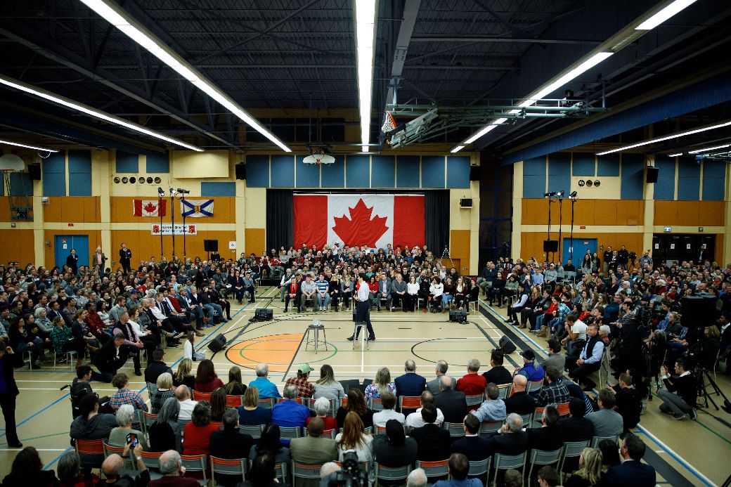 Prime Minister Justin Trudeau and MP Darrell Samson answer questions ...