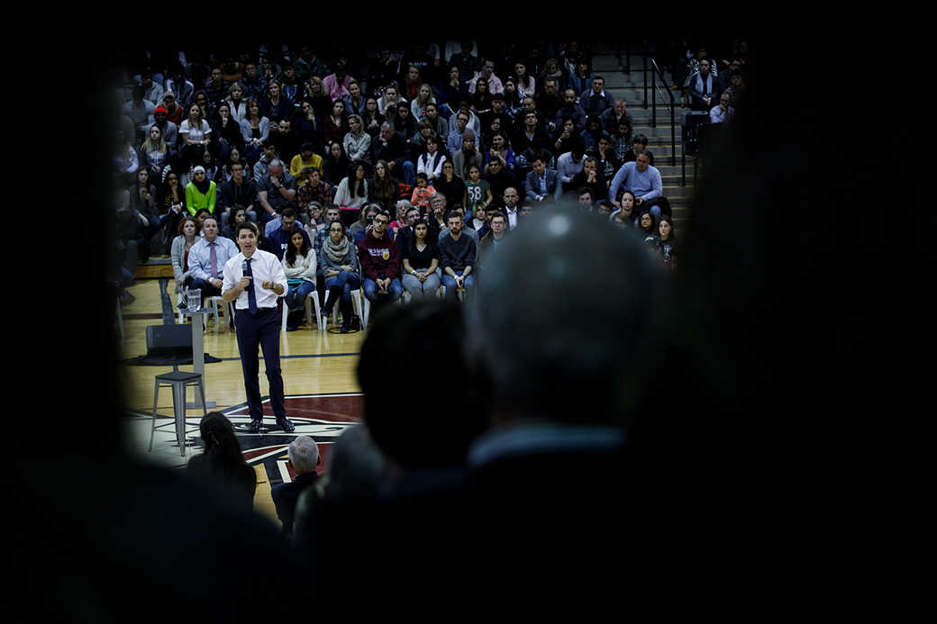 Prime Minister Justin Trudeau participates in a town hall discussion in ...