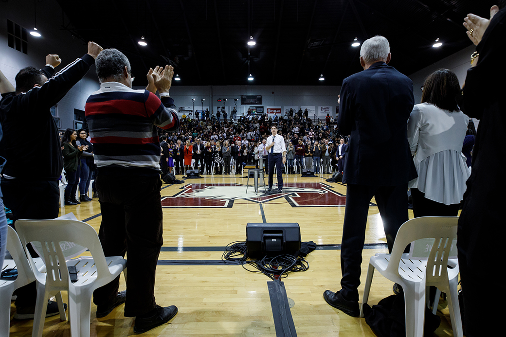 Prime Minister Justin Trudeau participates in a town hall discussion in ...