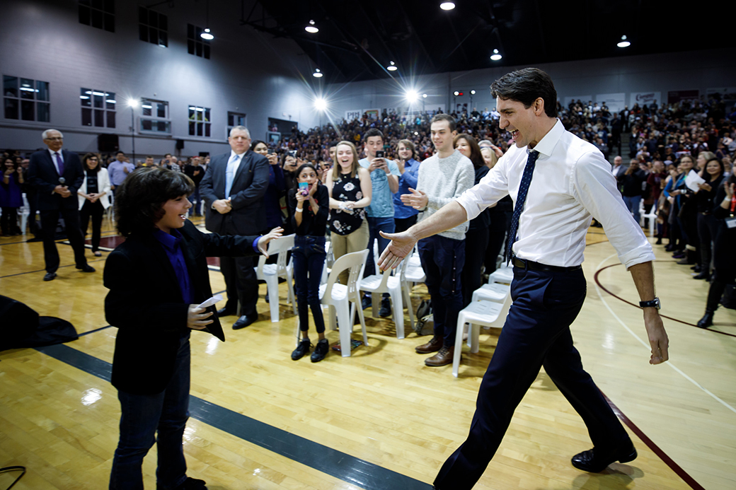 Prime Minister Justin Trudeau participates in a town hall discussion in ...
