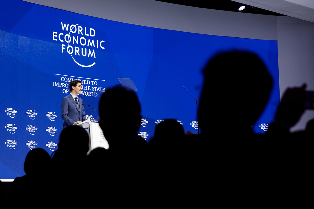 Prime Minister Justin Trudeau attends the World Economic Forum in Davos ...