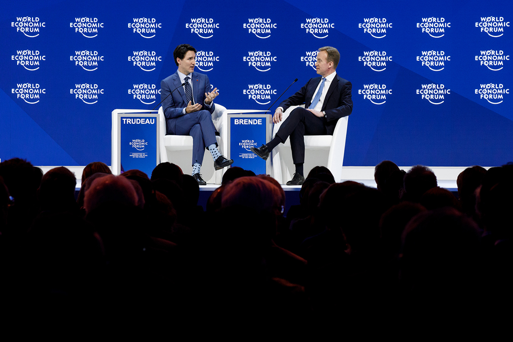 Prime Minister Justin Trudeau attends the World Economic Forum in Davos ...