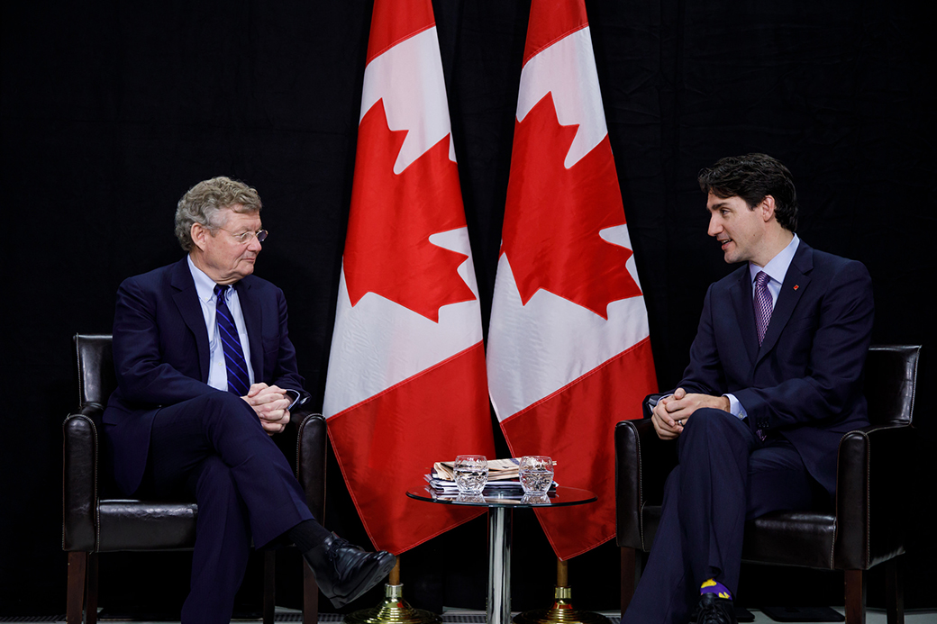 Prime Minister Justin Trudeau attends the World Economic Forum in Davos ...
