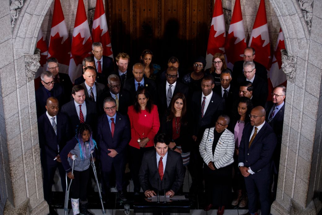 Prime Minister Justin Trudeau makes an announcement regarding Canada’s ...