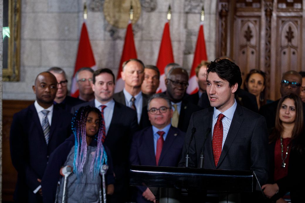 Prime Minister Justin Trudeau makes an announcement regarding Canada’s ...