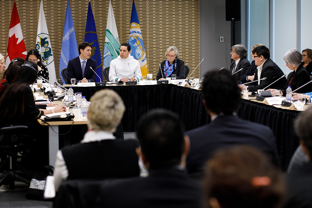 Prime Minister Justin Trudeau participates in the Inuit-Crown ...