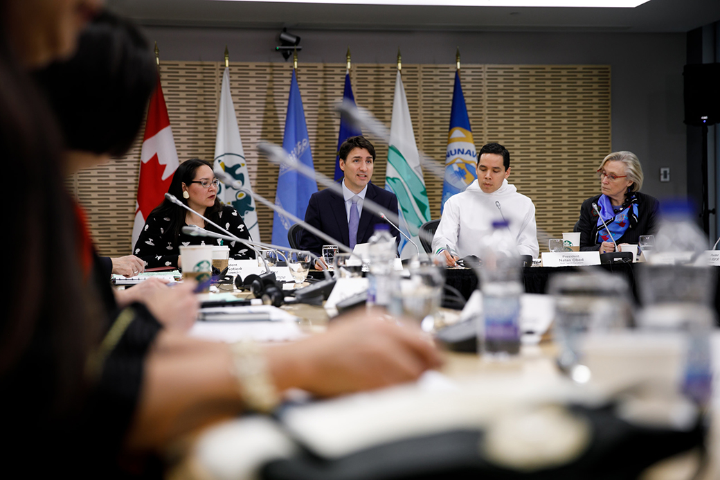 Prime Minister Justin Trudeau participates in the Inuit-Crown ...