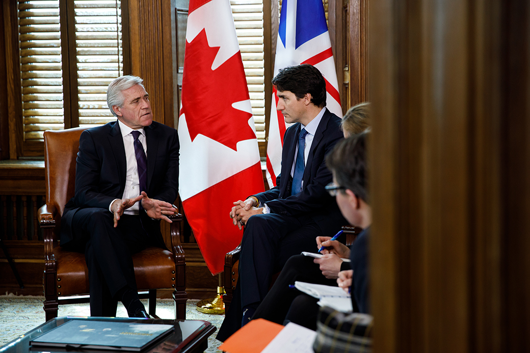 Prime Minister Trudeau meets with Premier Ball in Ottawa