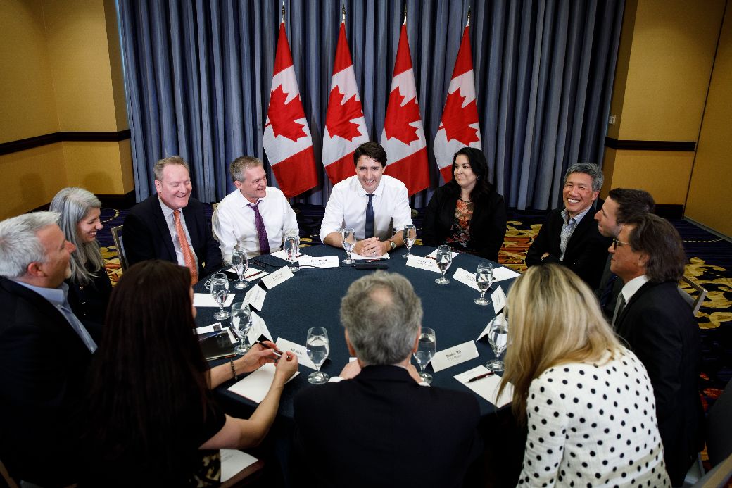 Prime Minister Trudeau attends a Roundtable Discussion with members of ...