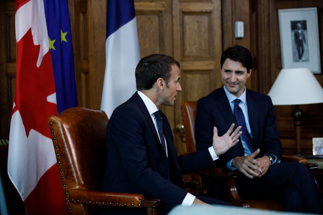 Prime Minister Justin Trudeau meets with President of France, Emmanuel ...