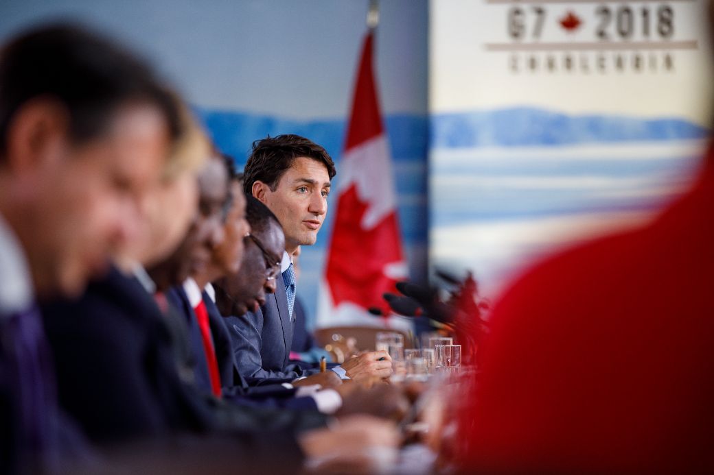 Prime Minister Justin Trudeau participates in the G7 Working Session ...